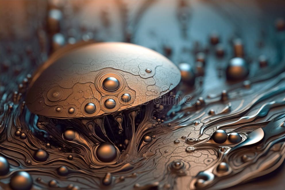 Metal Abstract Object Structure from Waves, Particles Fluids and ...