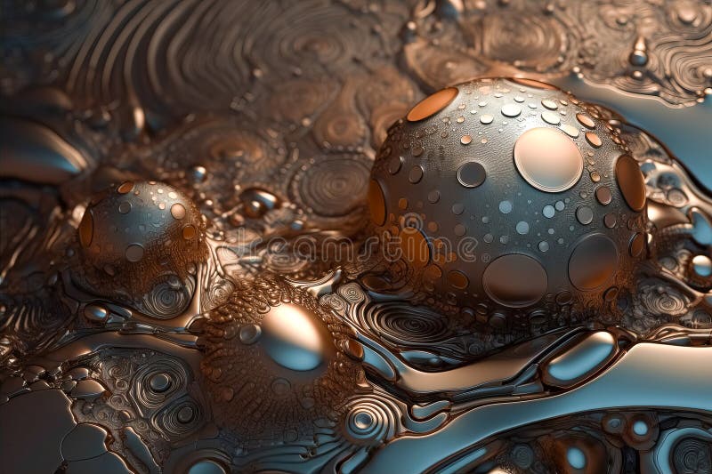 Metal Abstract Object Structure from Waves, Particles Fluids and ...