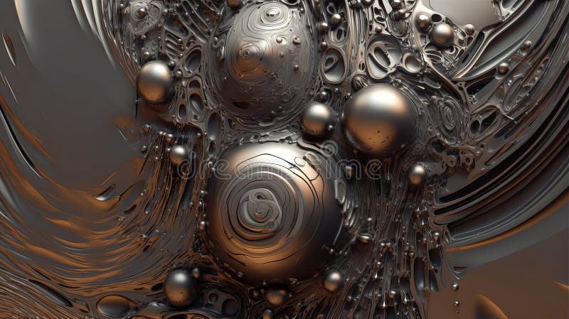 Metal Abstract Object Structure from Waves, Particles Fluids and ...