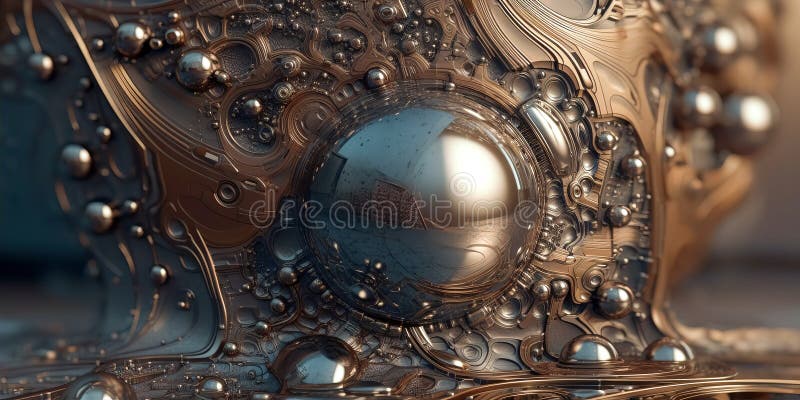Metal Abstract Object Structure from Waves, Particles Fluids and ...