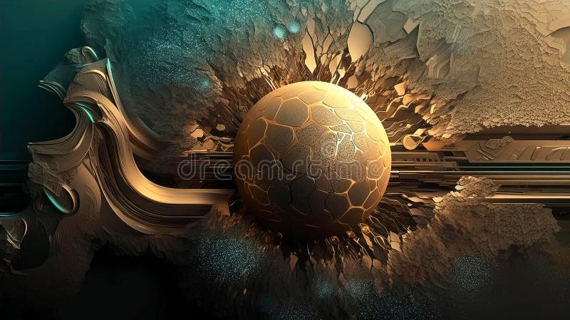 Metal Abstract Object Structure from Waves, Particles Fluids and ...