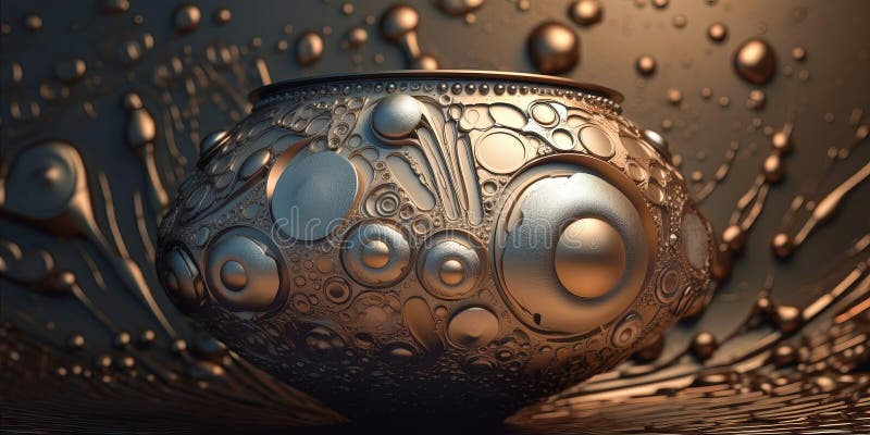 Metal Abstract Object Structure from Waves, Particles Fluids and ...