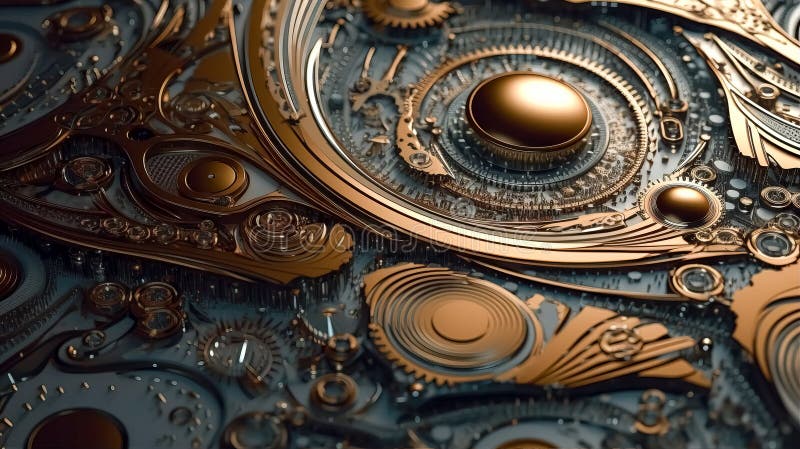 Metal Abstract Object Structure from Waves, Particles Fluids and ...