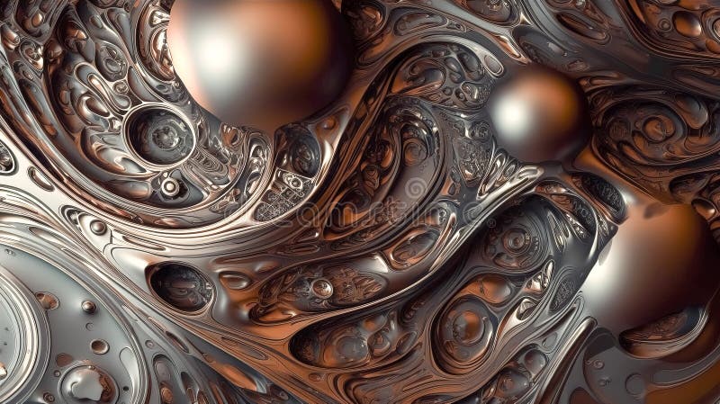 Metal Abstract Object Structure from Waves, Particles Fluids and ...