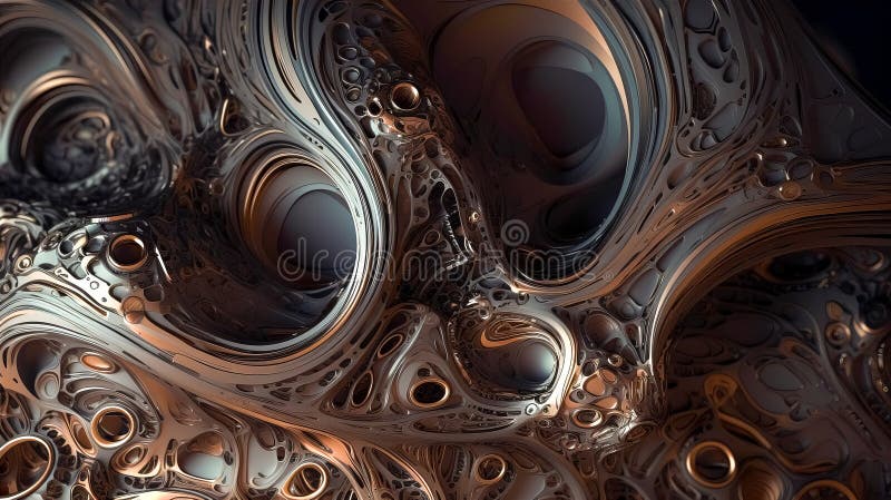 Metal Abstract Object Structure from Waves, Particles Fluids and ...