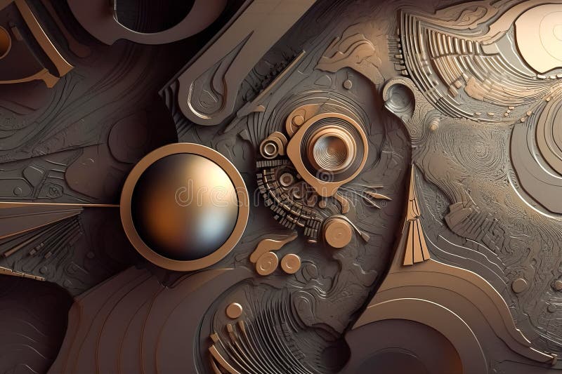 Metal Abstract Object Structure from Waves, Particles Fluids and ...