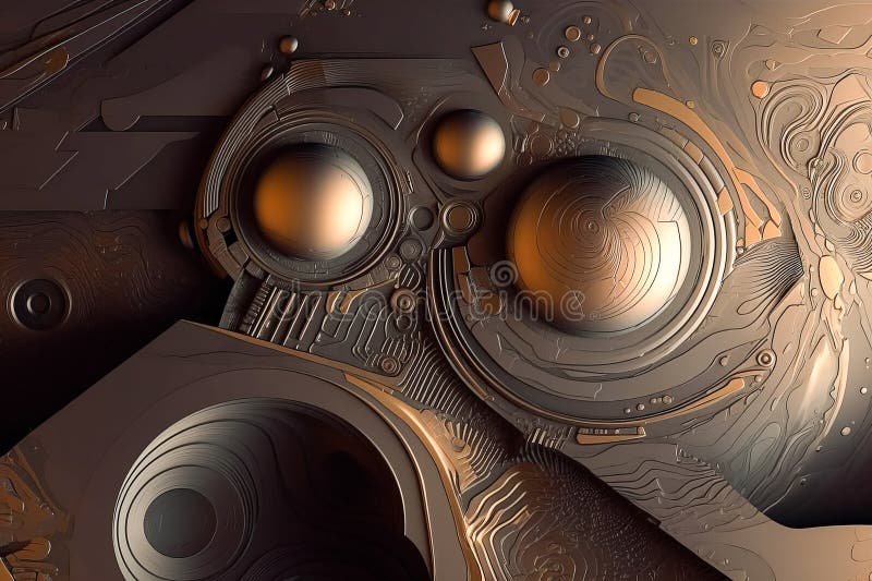 Metal Abstract Object Structure from Waves, Particles Fluids and ...