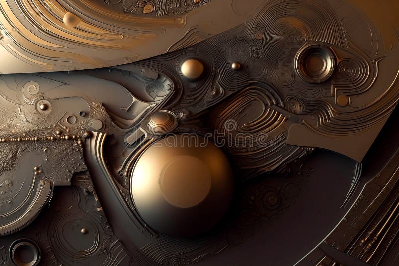 Metal Abstract Object Structure from Waves, Particles Fluids and ...