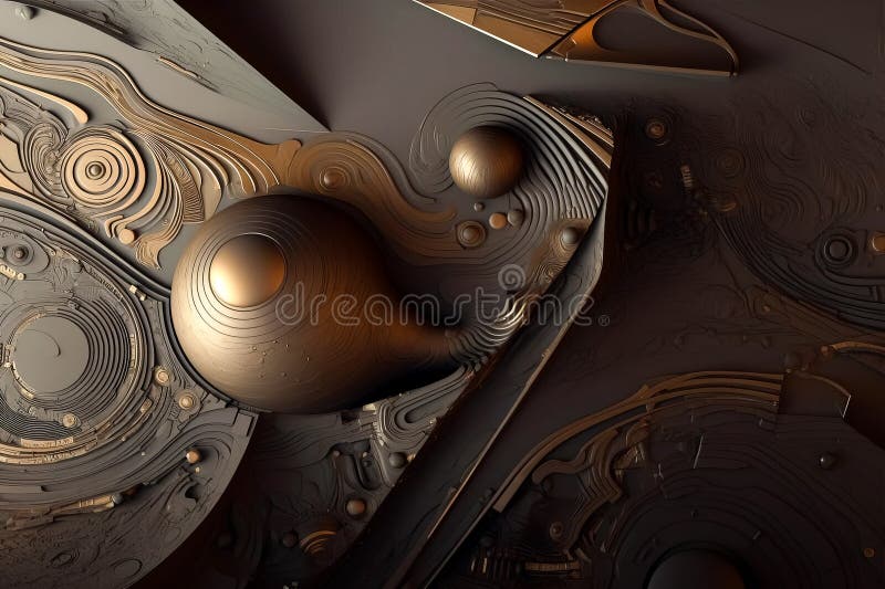 Metal Abstract Object Structure from Waves, Particles Fluids and ...