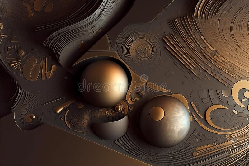 Metal Abstract Object Structure from Waves, Particles Fluids and ...