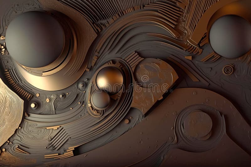 Metal Abstract Object Structure from Waves, Particles Fluids and ...