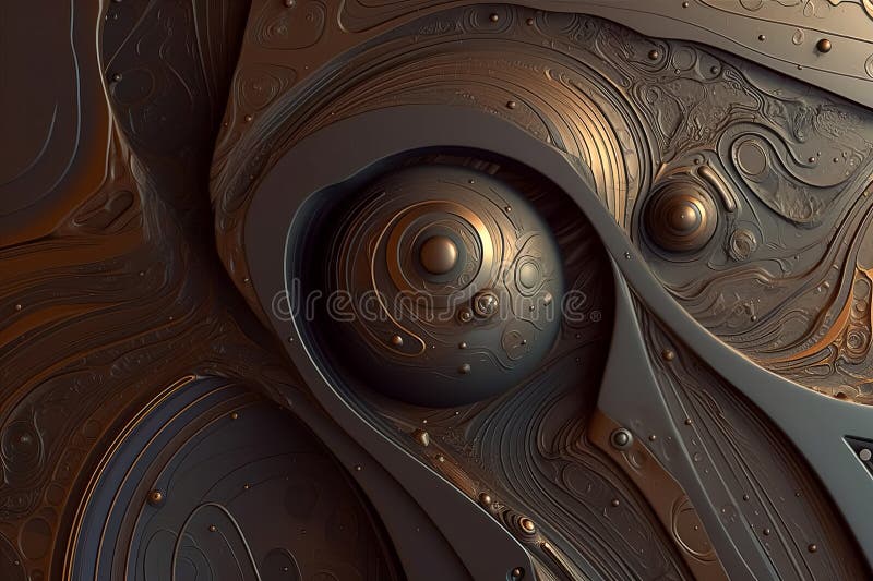 Metal Abstract Object Structure from Waves, Particles Fluids and ...