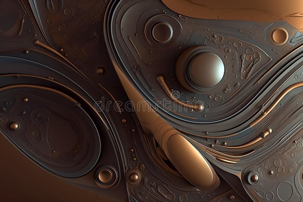 Metal Abstract Object Structure from Waves, Particles Fluids and ...