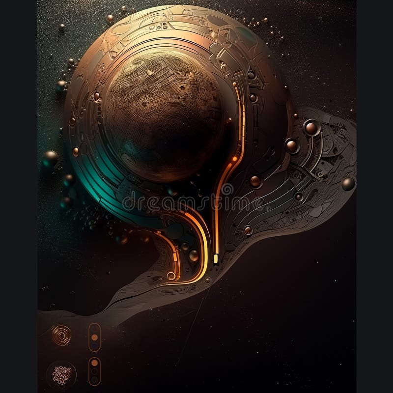 Metal Abstract Object Structure from Waves, Particles Fluids and ...