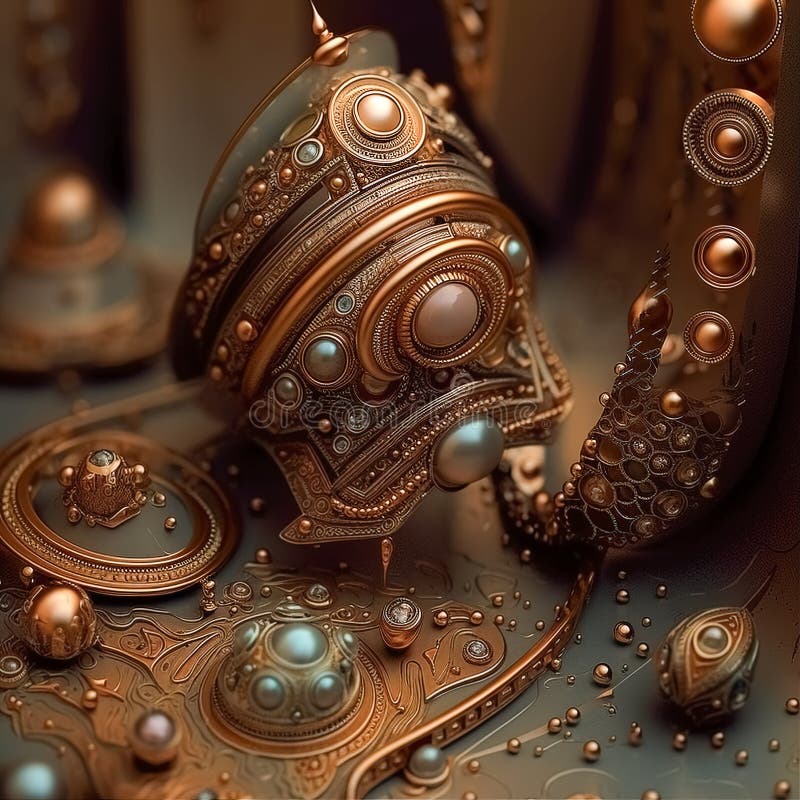 Metal Abstract Object Structure from Waves, Particles Fluids and ...