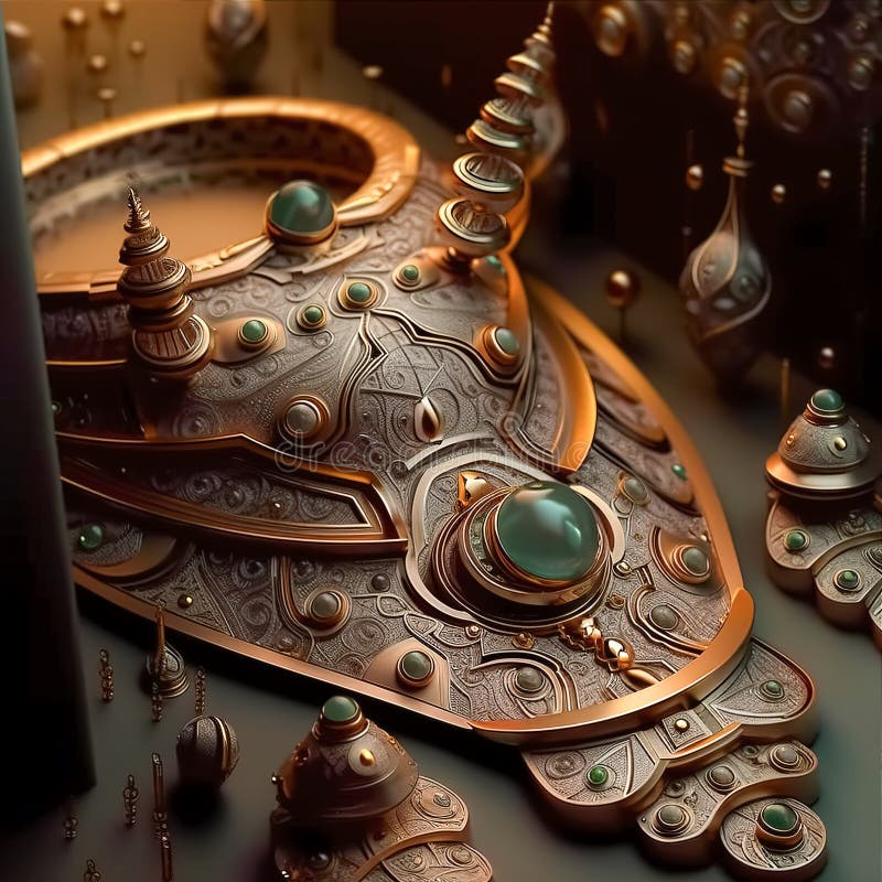 Metal Abstract Object Structure from Waves, Particles Fluids and ...