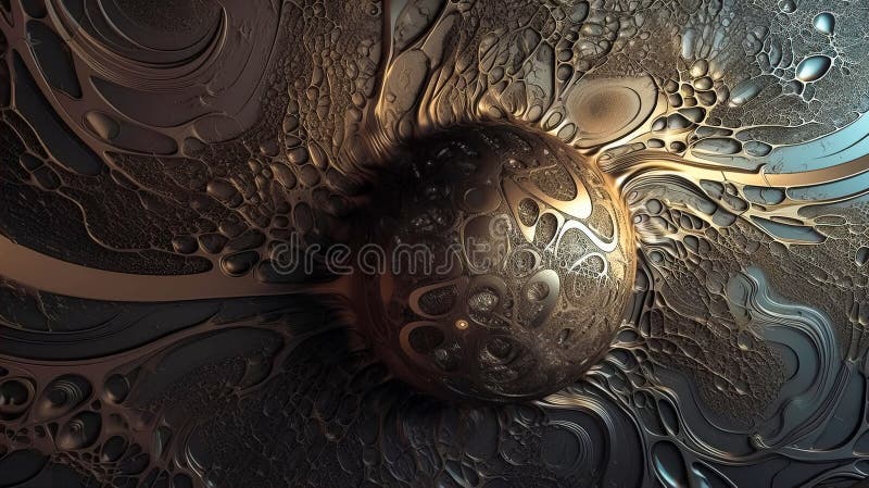 Metal Abstract Object Structure from Waves, Particles Fluids and ...
