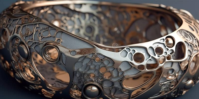 Metal Abstract Object Structure from Waves, Particles Fluids and ...