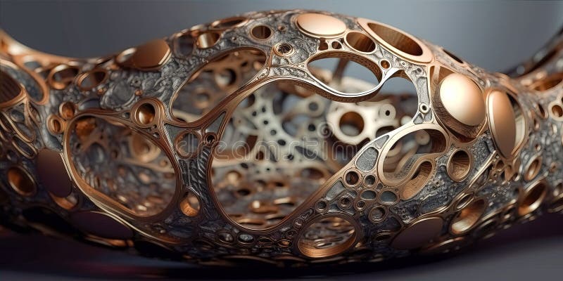 Metal Abstract Object Structure from Waves, Particles Fluids and ...