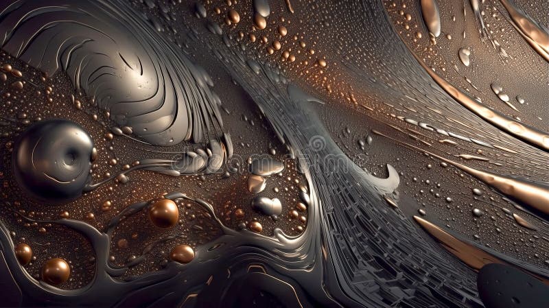 Metal Abstract Structure from Waves, Particles Fluids and Spheres Stock ...