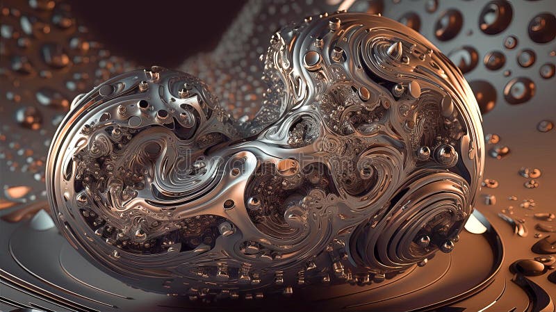 Metal Abstract Structure from Waves, Particles Fluids and Spheres Stock ...