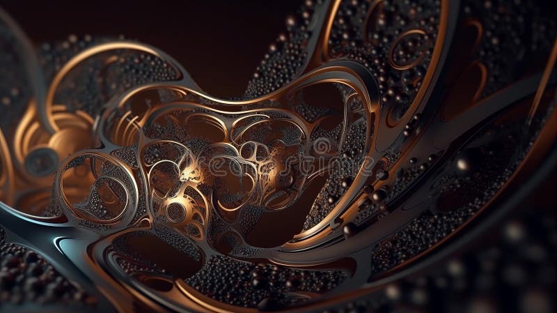 Metal Abstract Structure from Waves, Particles Fluids and Spheres Stock ...