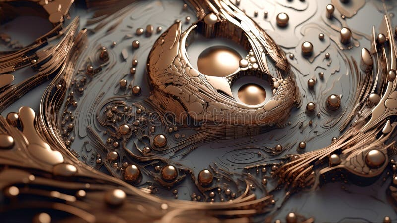 Metal Abstract Structure from Waves, Particles Fluids and Spheres Stock ...