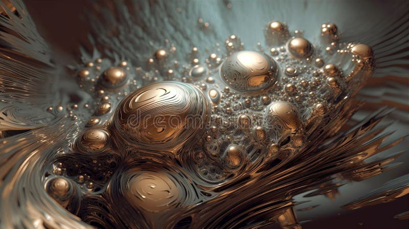 Metal Abstract Structure from Waves, Particles Fluids and Spheres Stock ...