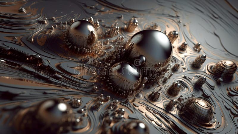 Metal Abstract Structure from Waves, Particles Fluids and Spheres Stock ...
