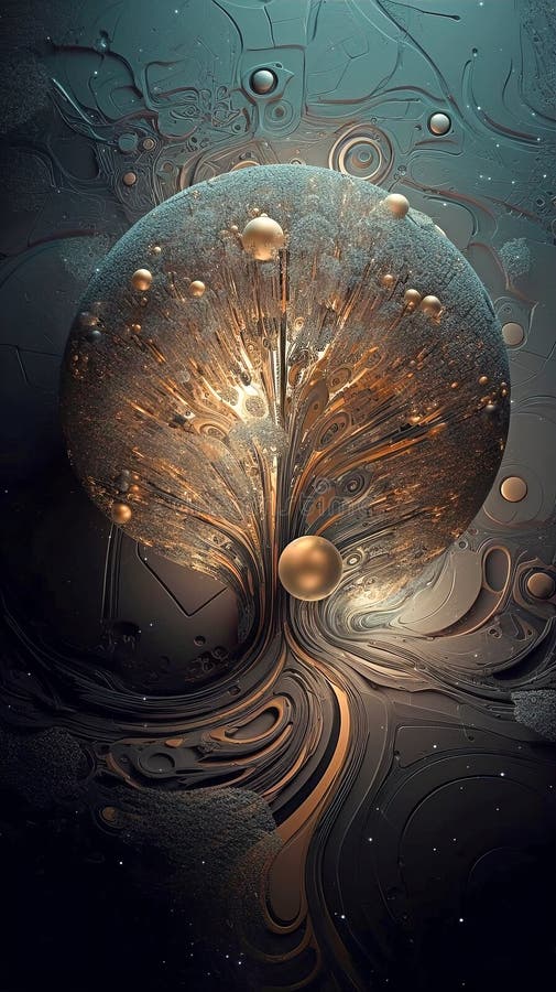 Metal Abstract Structure from Waves, Particles Fluids and Spheres Stock ...