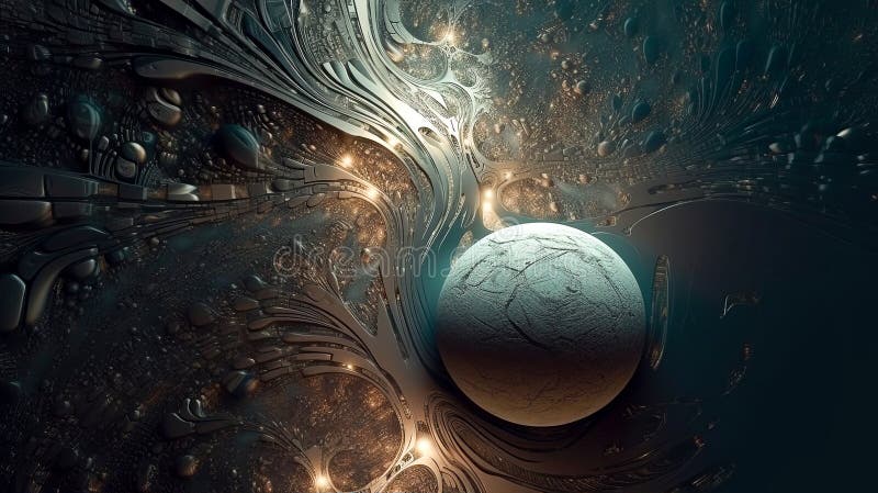 Metal Abstract Structure from Waves, Particles Fluids and Spheres Stock ...