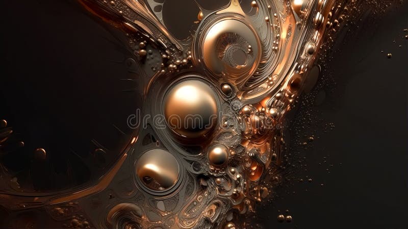 Metal Abstract Structure from Waves, Particles Fluids and Spheres Stock ...