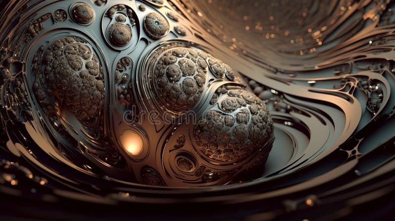 Metal Abstract Structure from Waves, Particles Fluids and Spheres Stock ...