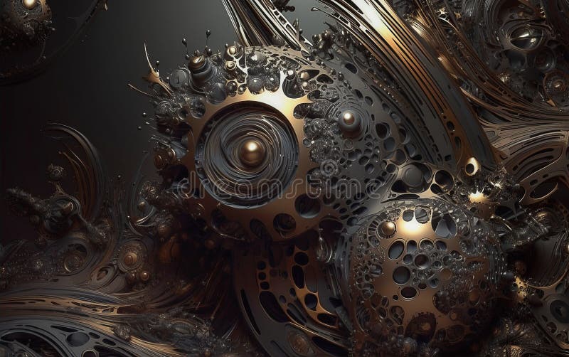 Metal Abstract Structure from Waves, Particles Fluids and Spheres Stock ...