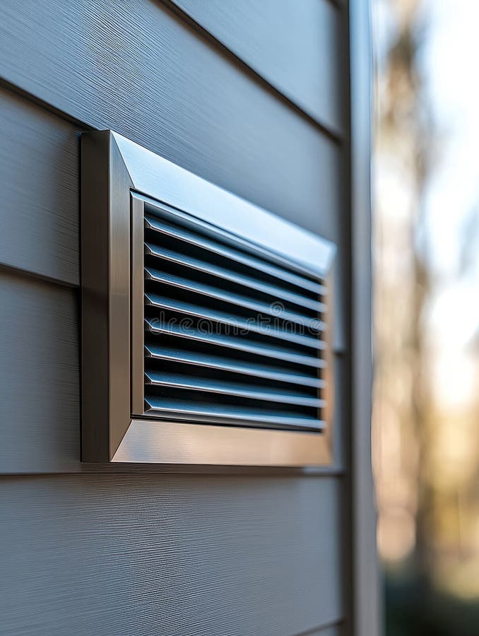 Metal Air Vent on a House Exterior Wall. Stock Photo - Image of ...