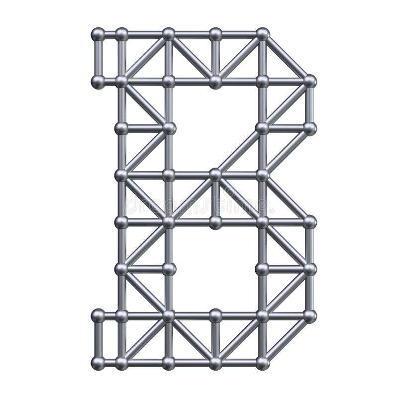 Metal alphabet letter B stock illustration. Illustration of alphabet ...