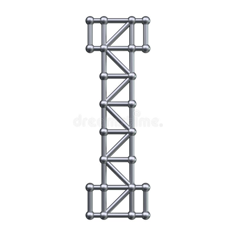 Metal alphabet letter I stock illustration. Illustration of alphabet ...