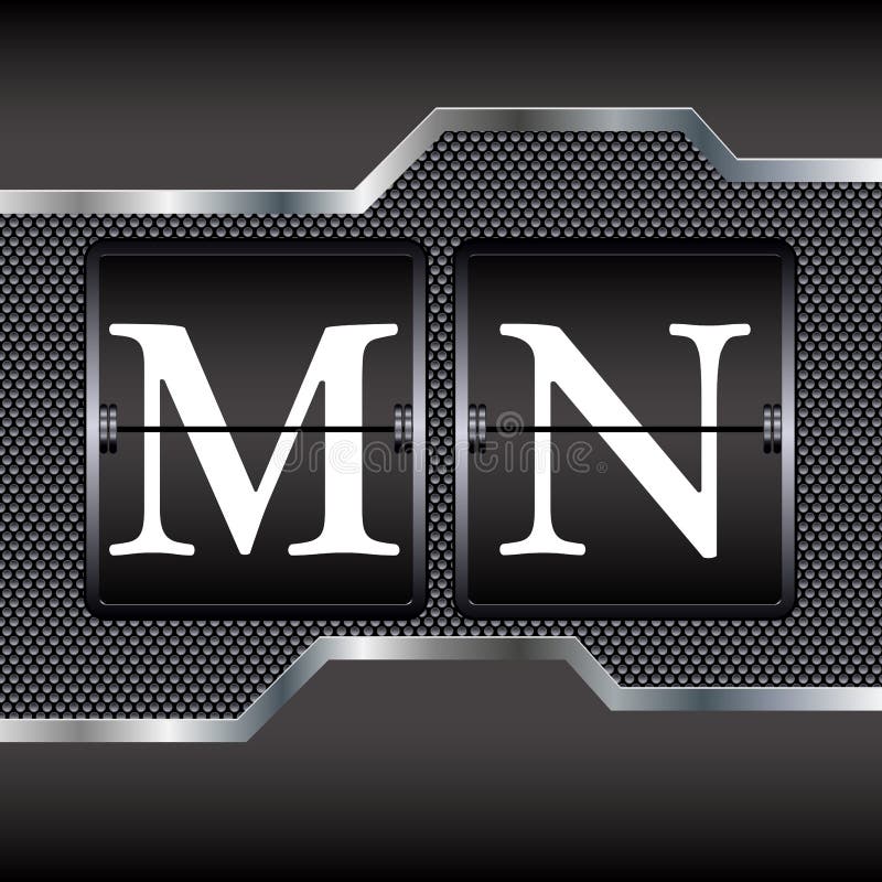 Metal Alphabet of Mechanical M-N Stock Vector - Illustration of black ...
