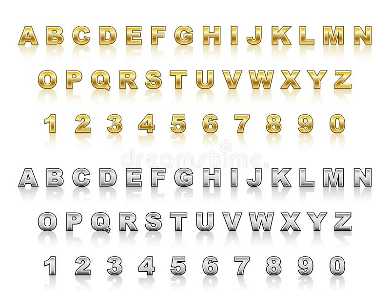 Metal alphabet stock illustration. Illustration of font - 163310710