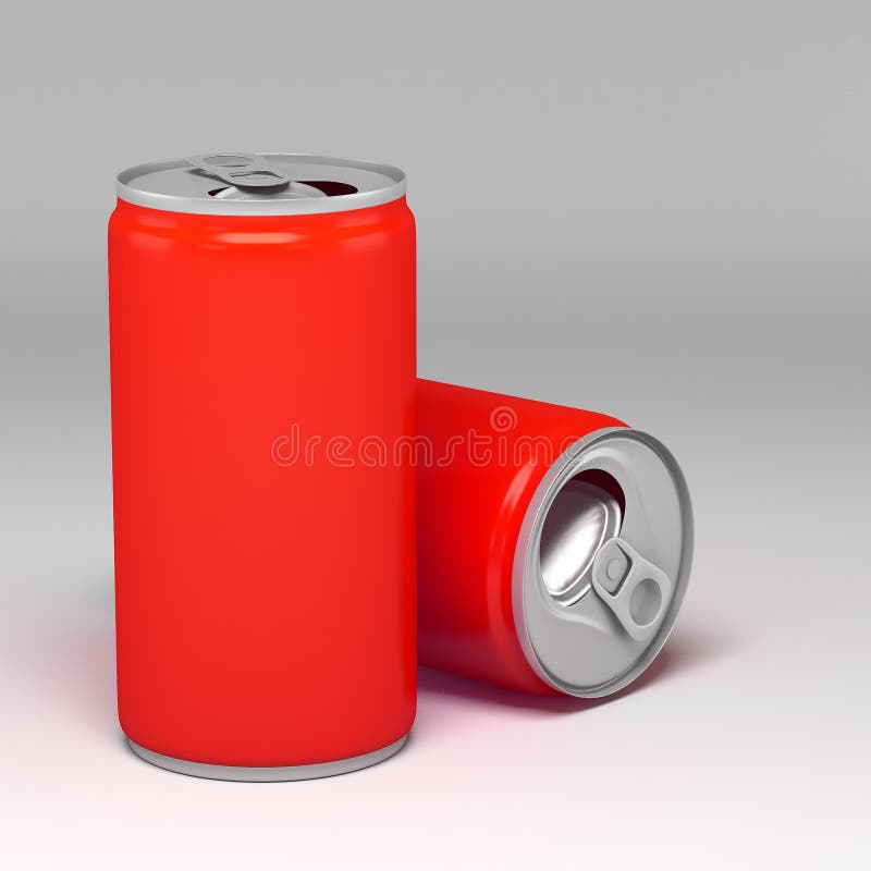 Metal Drinks Can in Red stock illustration. Illustration of mock - 8217566