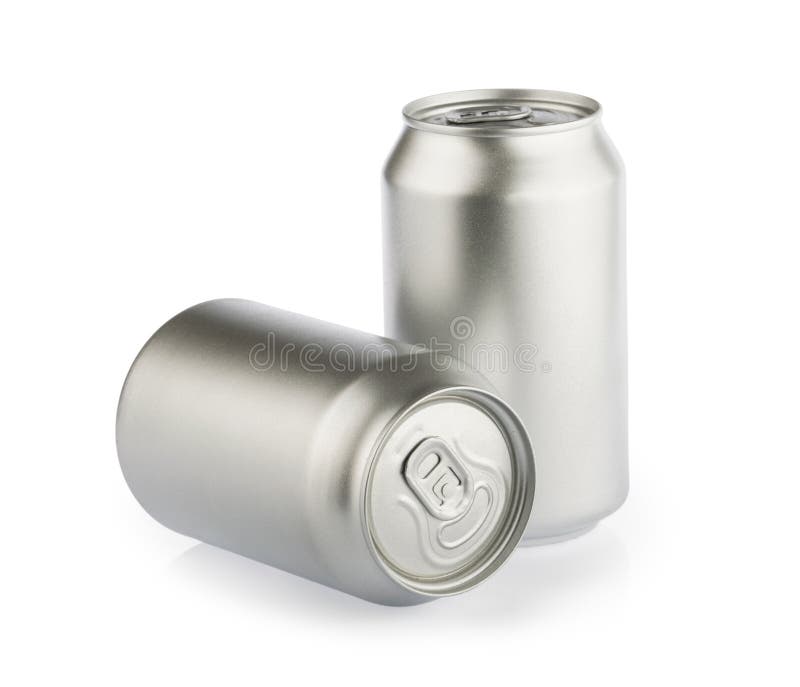 Wet Metal Aluminum Beverage Drink Cans Isolated on White Background ...