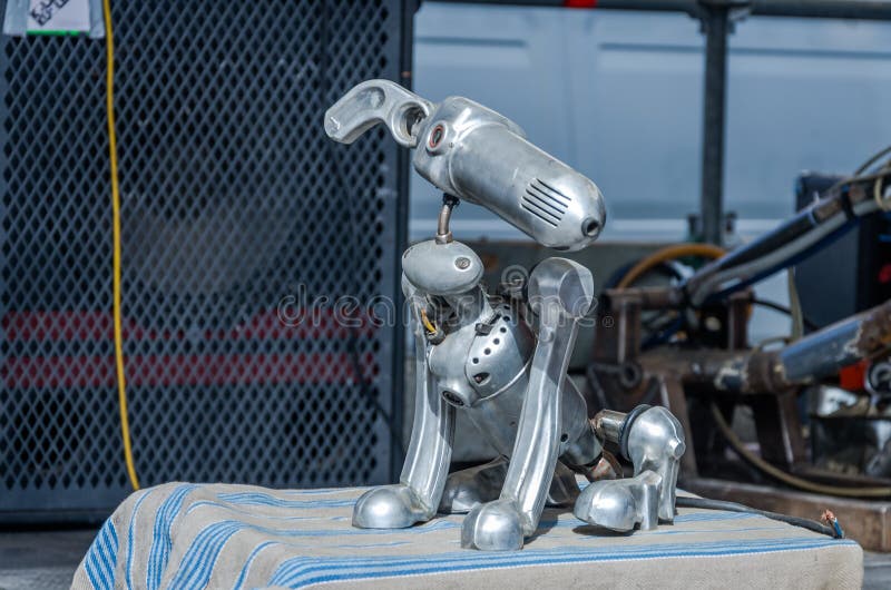 Metal Aluminum Model of the Robot Dog Programmable Computer Stock Photo ...