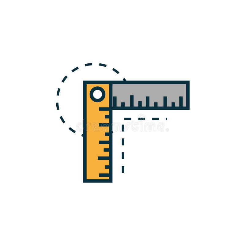Metal Angle Ruler Work Tools Engineering Icon Stock Vector ...