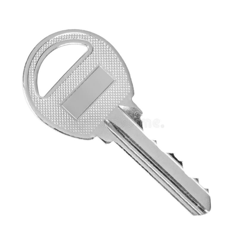 Metal Apartment Key Isolated on White Background Stock Photo - Image of ...