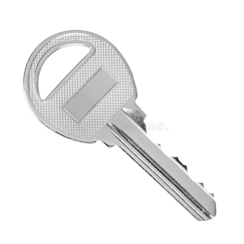 Metal Apartment Key Isolated on White Background Stock Image - Image of ...