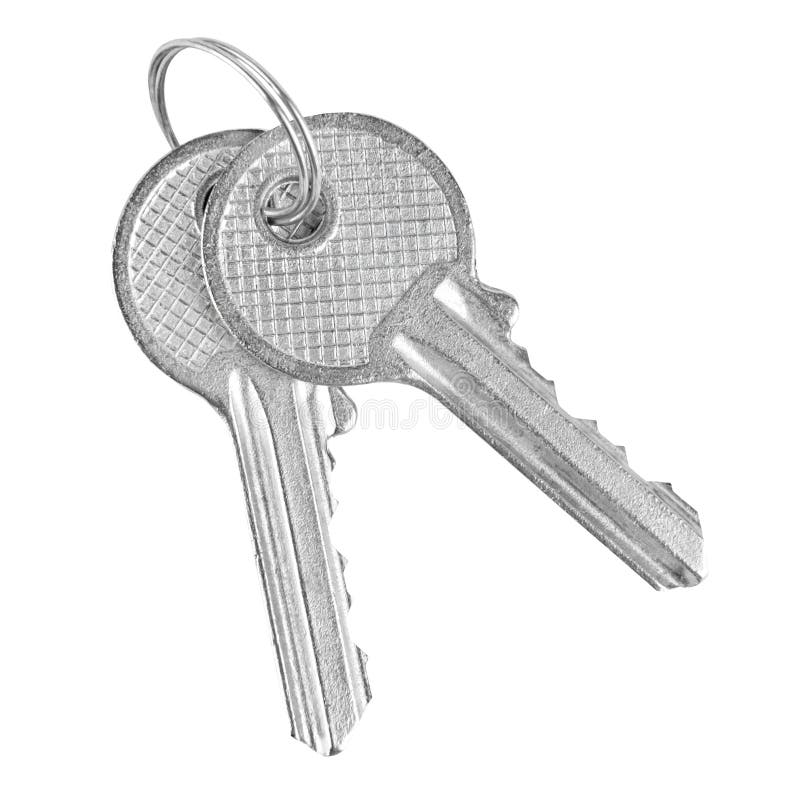 Metal Apartment Key Isolated on White Background Stock Image - Image of ...