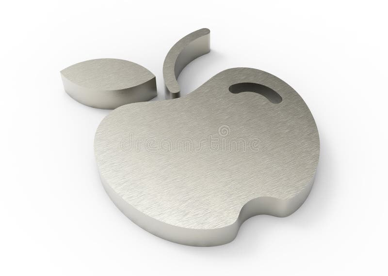 Metal apple design 3D stock illustration. Illustration of metal - 62574744