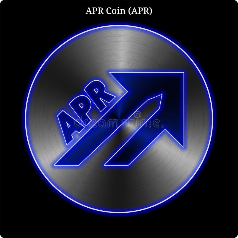 Metal APR Coin APR Coin Witn Blue Neon Glow. Stock Vector ...