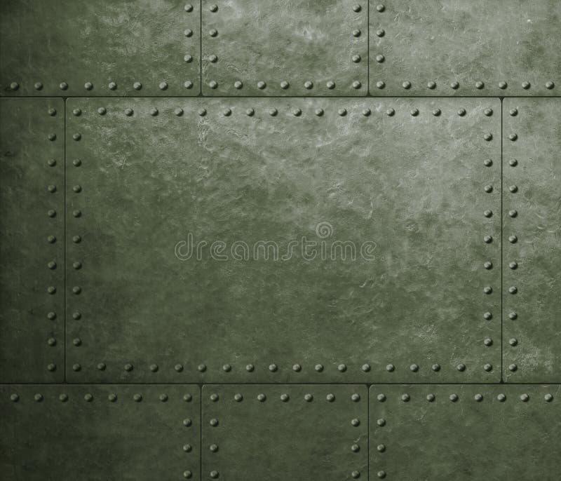 Metal Armor Military Green Background with Rivets Stock Image - Image ...