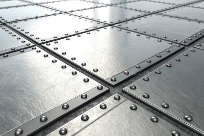 Metal Armor Plates with Rivets, 3D Illustration Stock Illustration ...